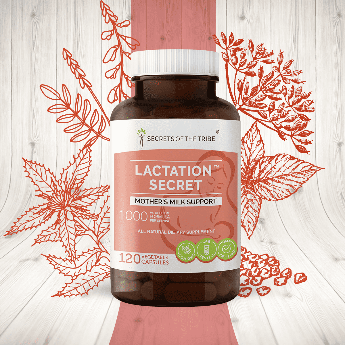 Lactation Secret 120 Capsules, 500 mg, Fenugreek, Blessed Thistle, Goat ...