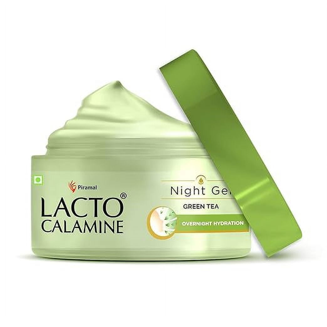 Lacto Calamine Green Tea Night Gel Moisturizer For Women | 50g (PACK OF ...