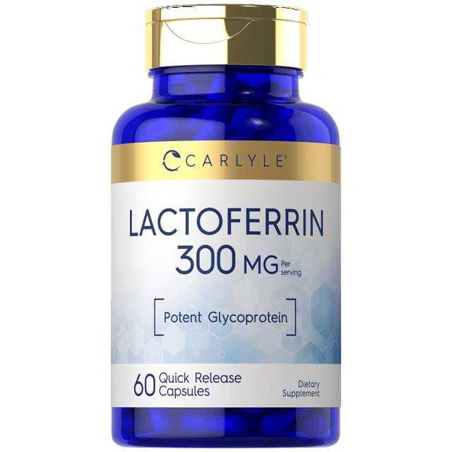 Lactoferrin Supplement | 300mg | 60 Capsules | Non-GMO and Gluten Free ...