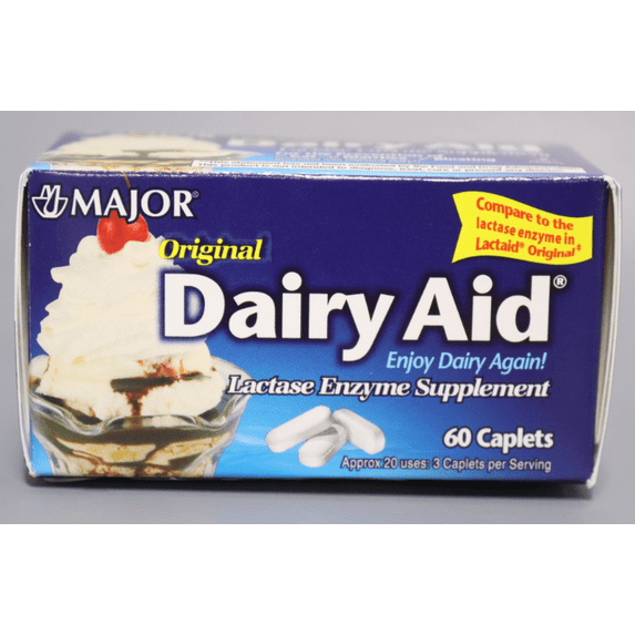 Lactose-Intolerance Lactase Enzyme Caplet 60 Per Bottle by Major ...