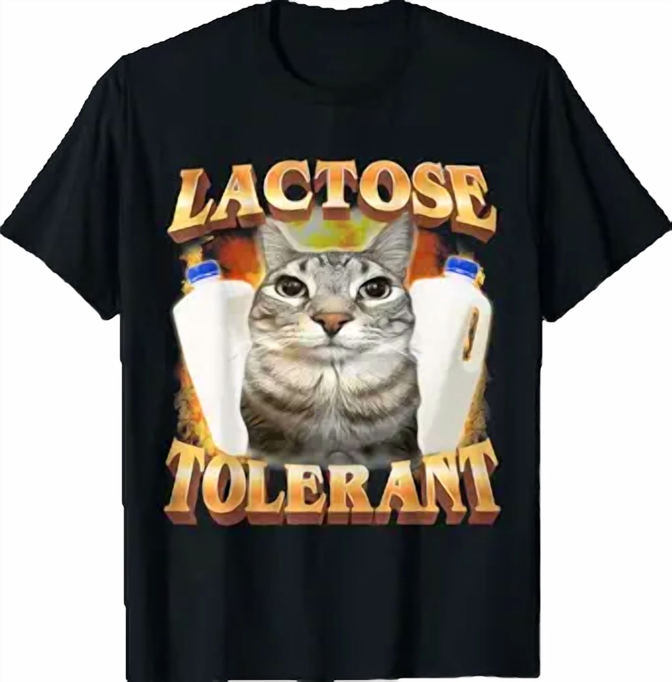 Lactose Tolerant Funny Cat Milk T-Shirt - Walmart.com