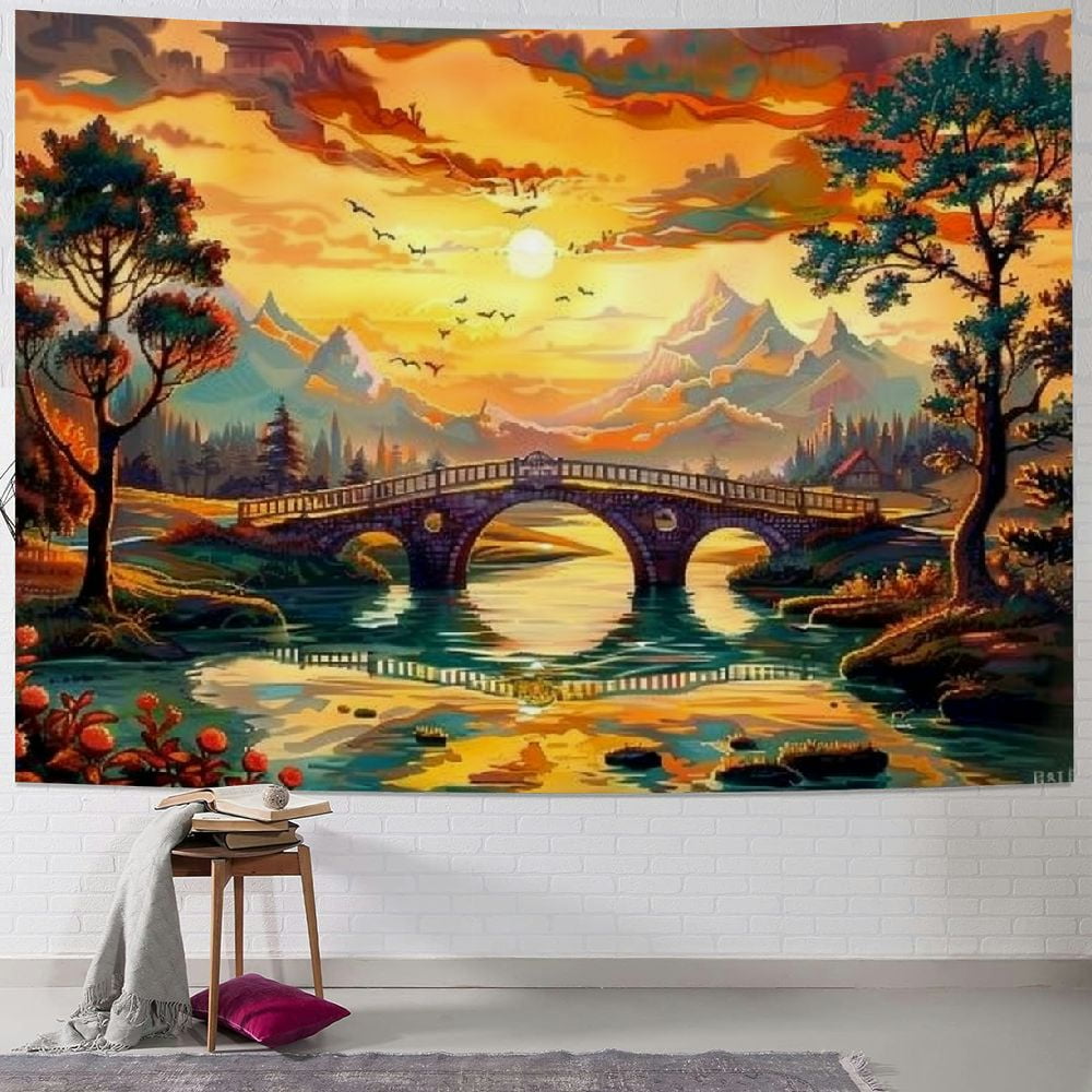 Lacumbra Tripi Mantan Tapestry Sun Forest Tapestry Nature Tree Wall ...