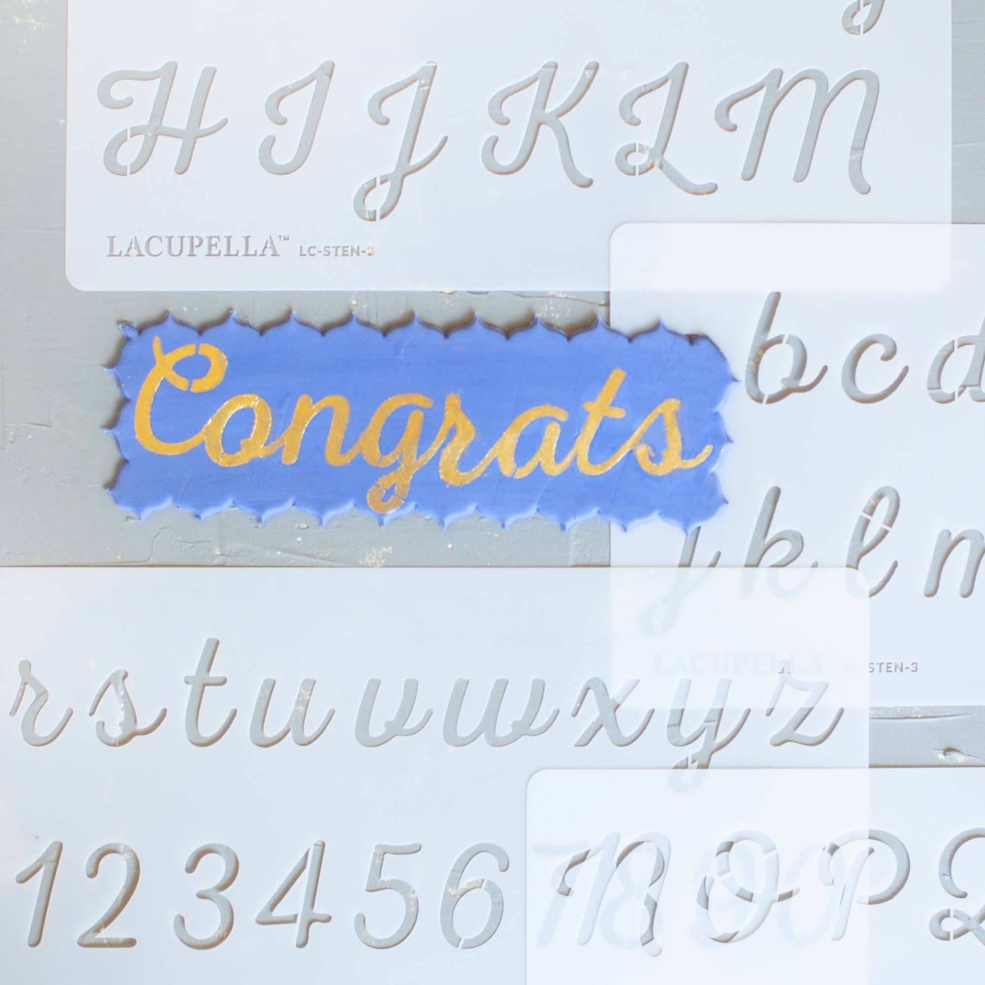 Lacupella Calligraphy 2 Cursive Alphabet Letter Number Cake Acrylic ...