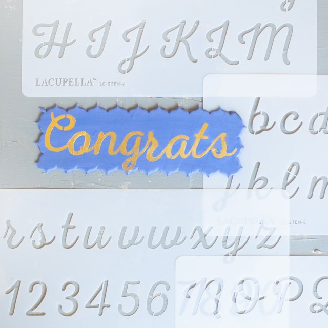 Lacupella Calligraphy 2 Cursive Alphabet Letter Number Cake Acrylic ...