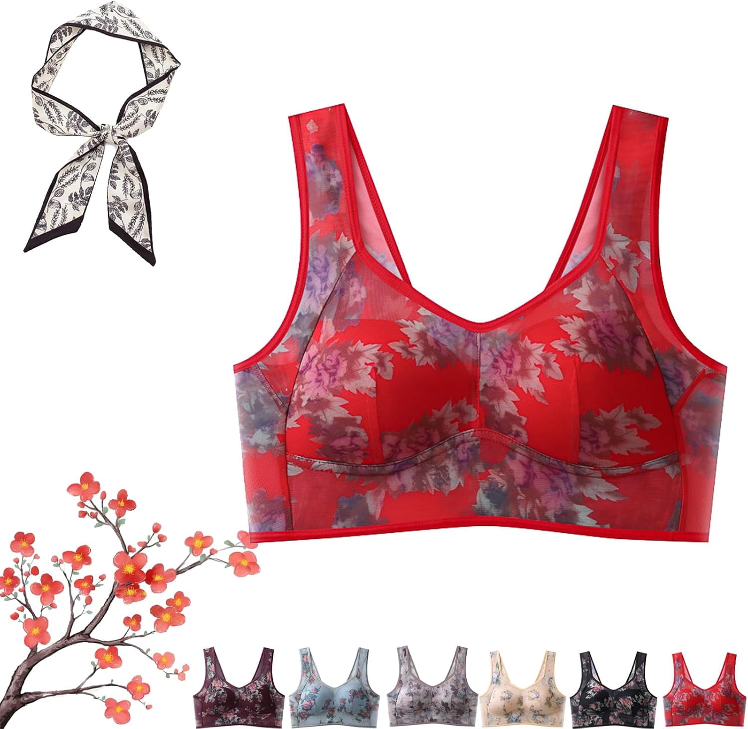 Lacy Bra, Ice Silk Cooling Bras, Ultra-thin Seamless Cooling Bra ...