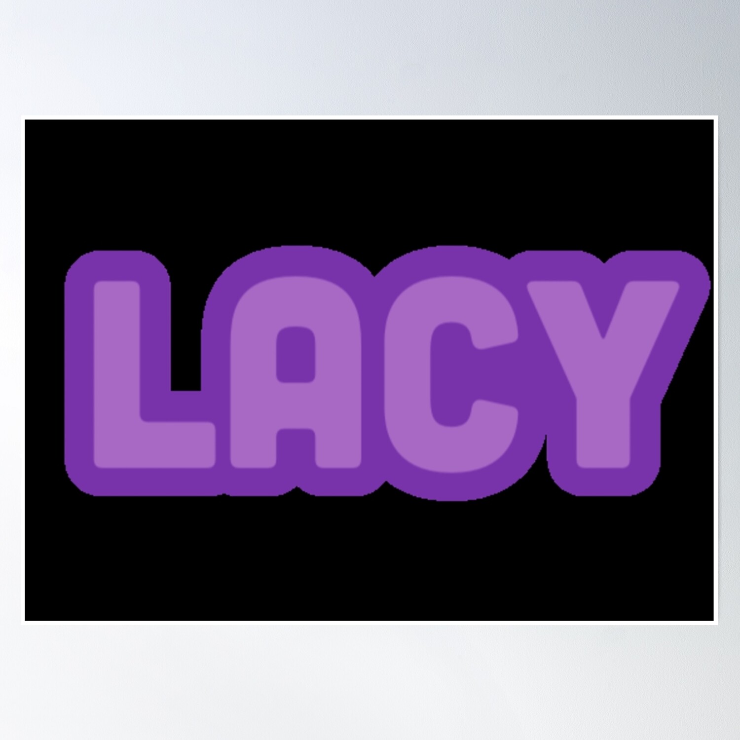 Lacy Name Purple Letters Poster Wall Art, Modern Wall Decor, 8x12 ...