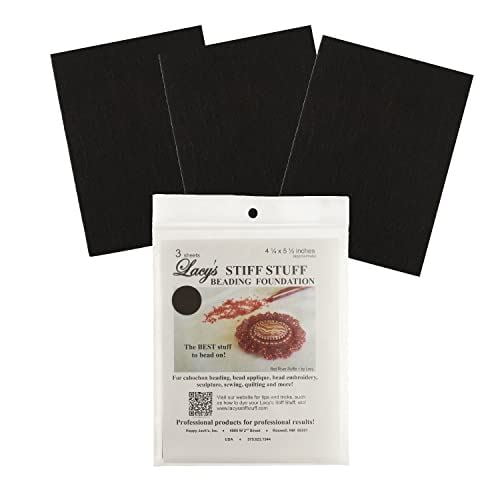 Lacy’s Stiff Stuff Beading Foundation - 4.25 x 5.5 inches - Black ...