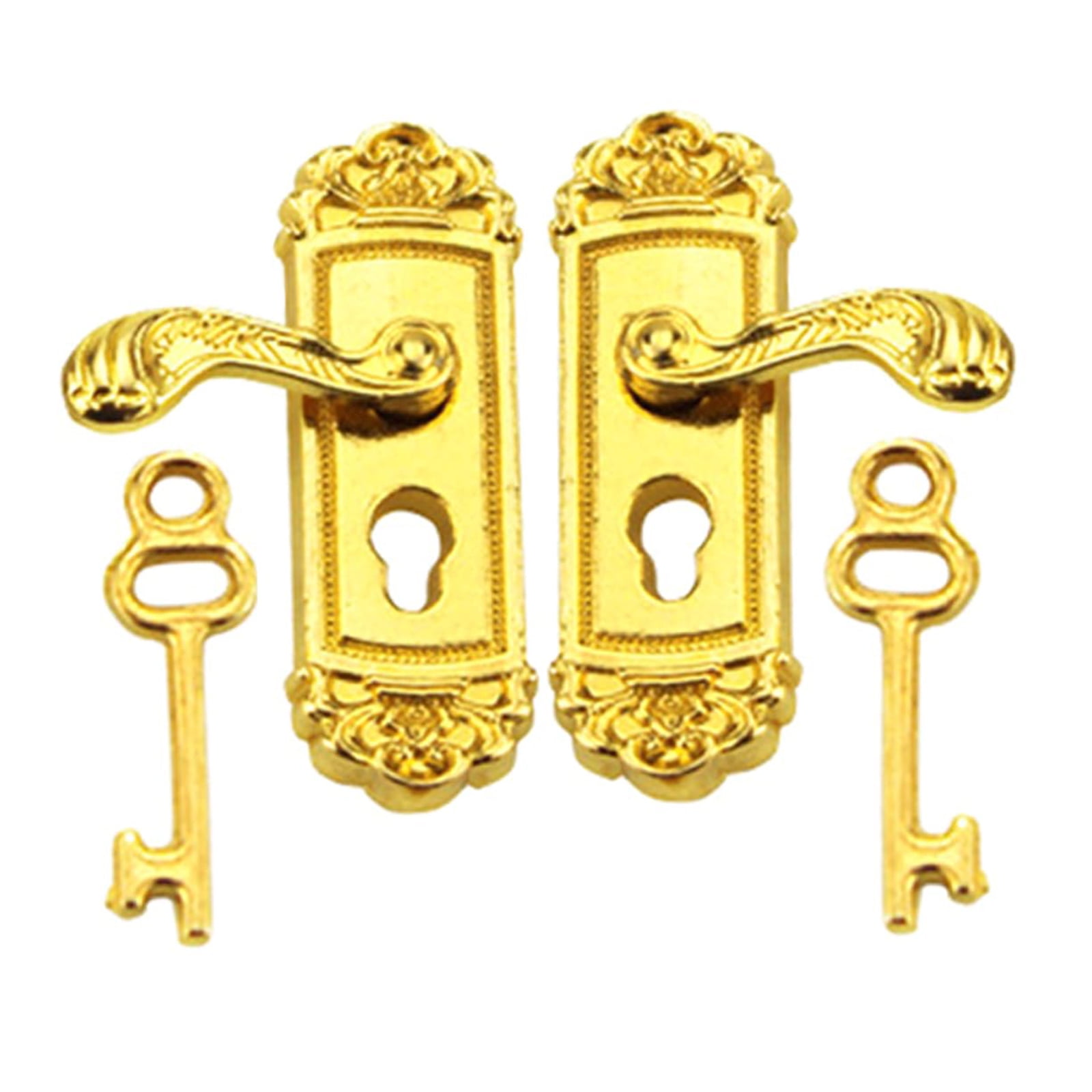 Ladaidra Brown fhgksm 1:12 Scale Miniature Door Lock and Keys Set 2 in 1 Pack Door Knocker Lock ...