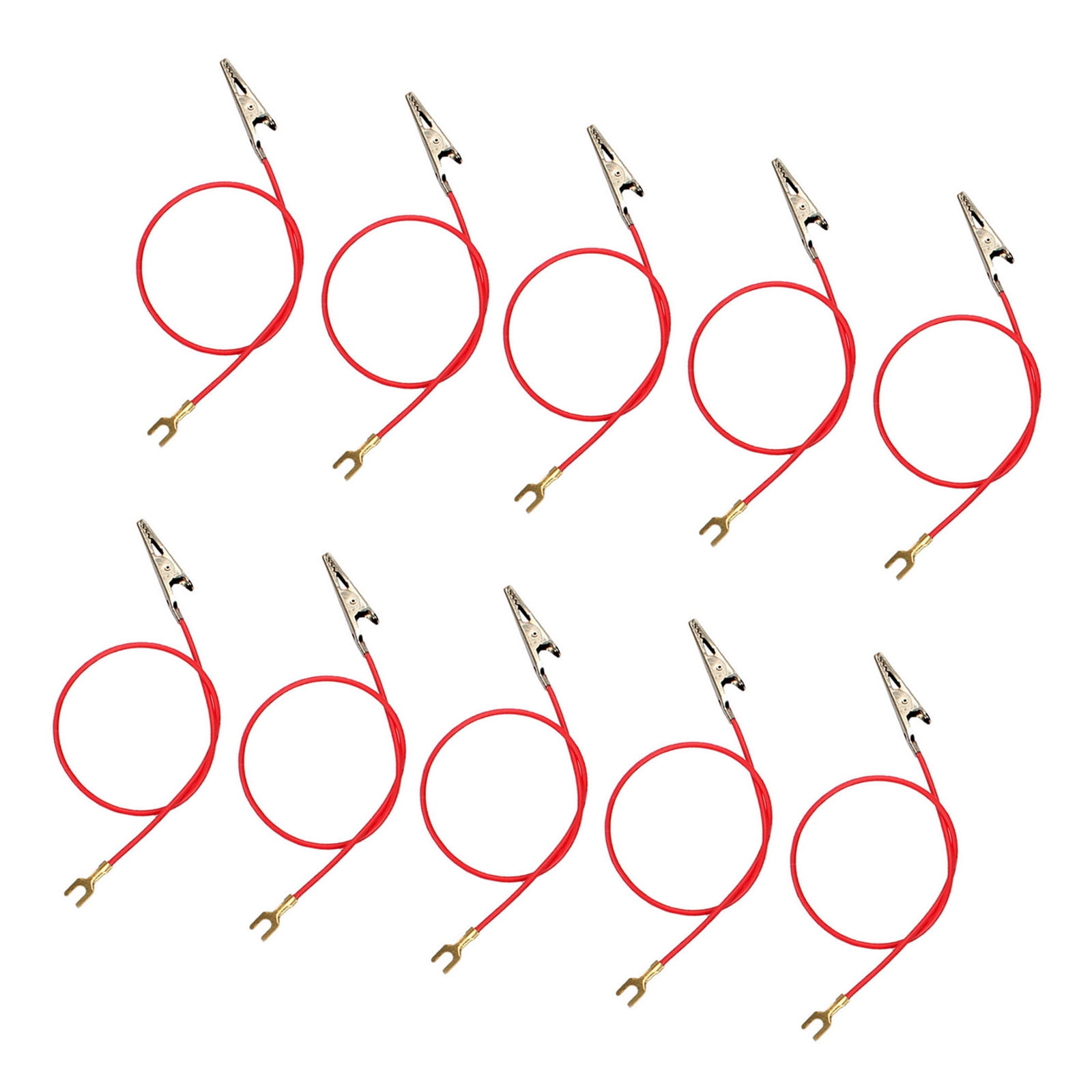 Ladaidra Brown fhgksm 10Pcs Metal Clip Test Leads Wires 23cm Long Metal ...
