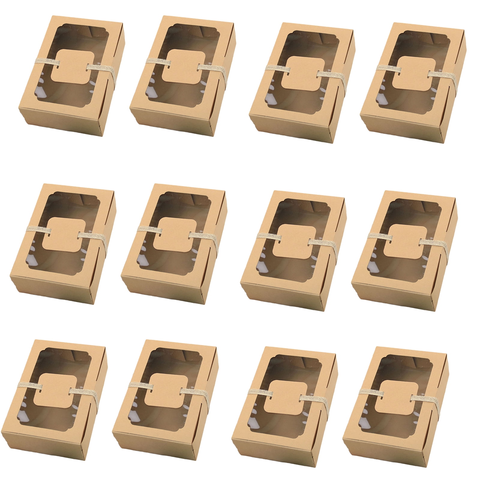 Ladaidra Brown fhgksm 12PCS Large Paper Box with Clear Window Paper ...