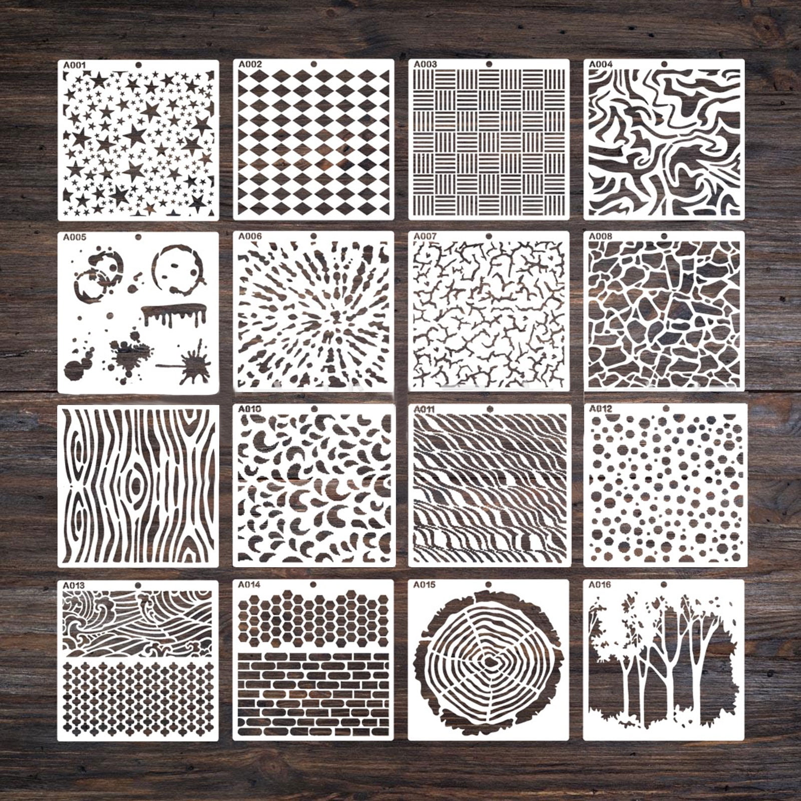 Ladaidra Brown fhgksm 16Pcs Art Drawing Stencils Set Photo Wall Art ...