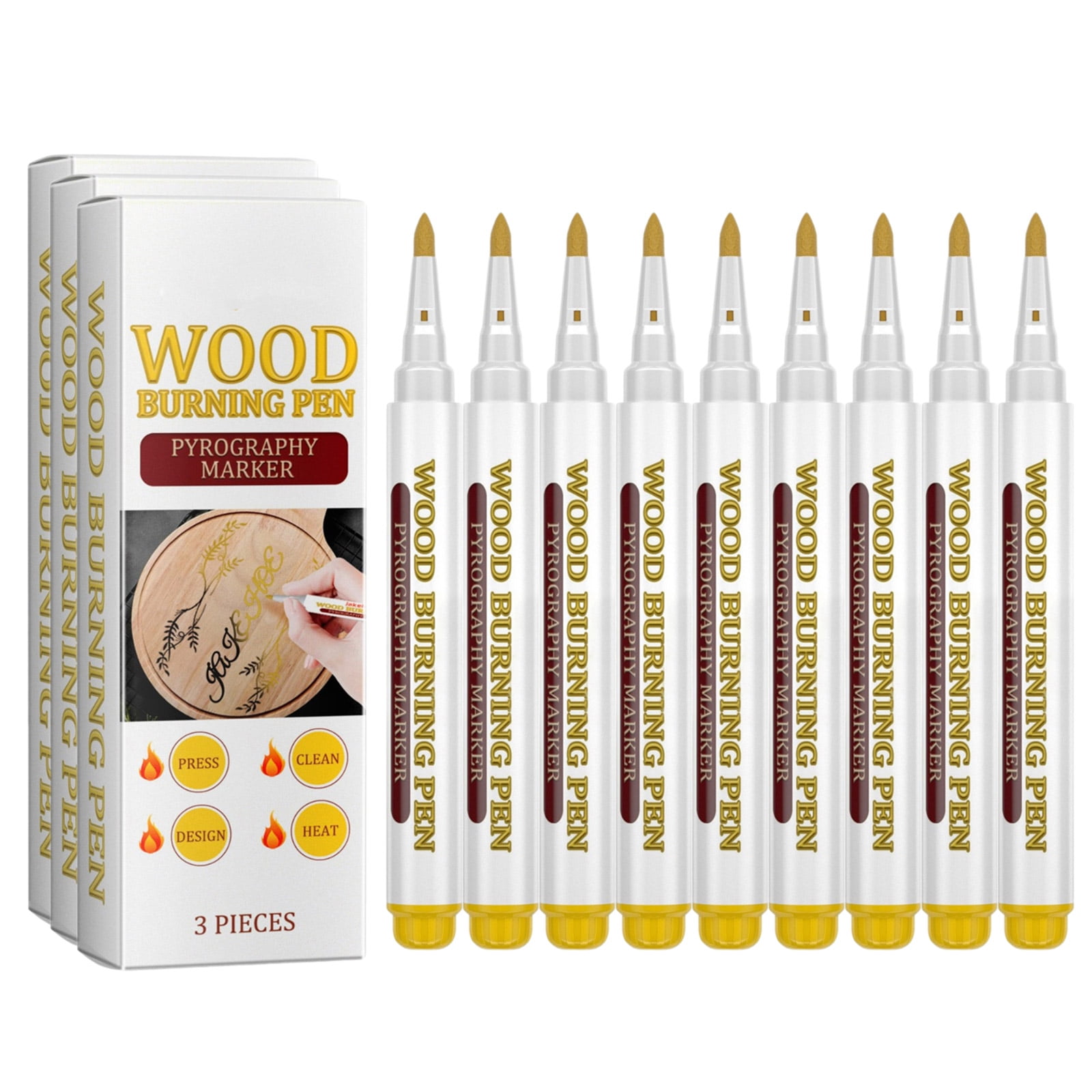 Ladaidra Brown fhgksm 3/9 Pcs/Set Wood Burning Pen Scorch Pen Marker ...