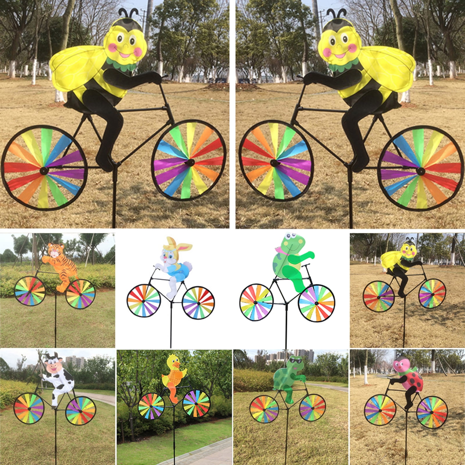 Ladaidra Brown fhgksm 3D Animal on Bike Windmill Spinner Ornament ...