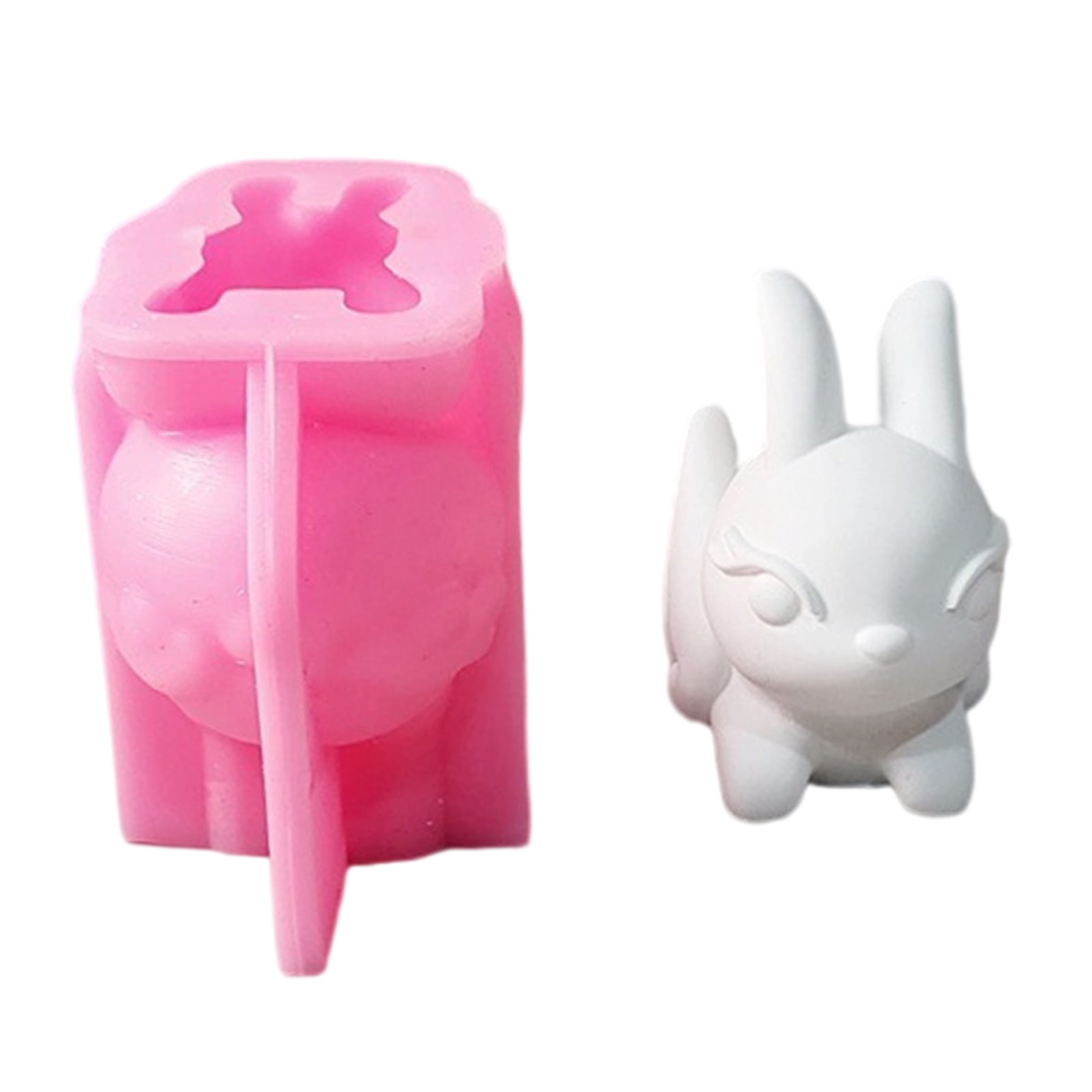 Ladaidra Brown fhgksm 3D Rabbits Figurine Silicone Candle Molds Bunnies ...