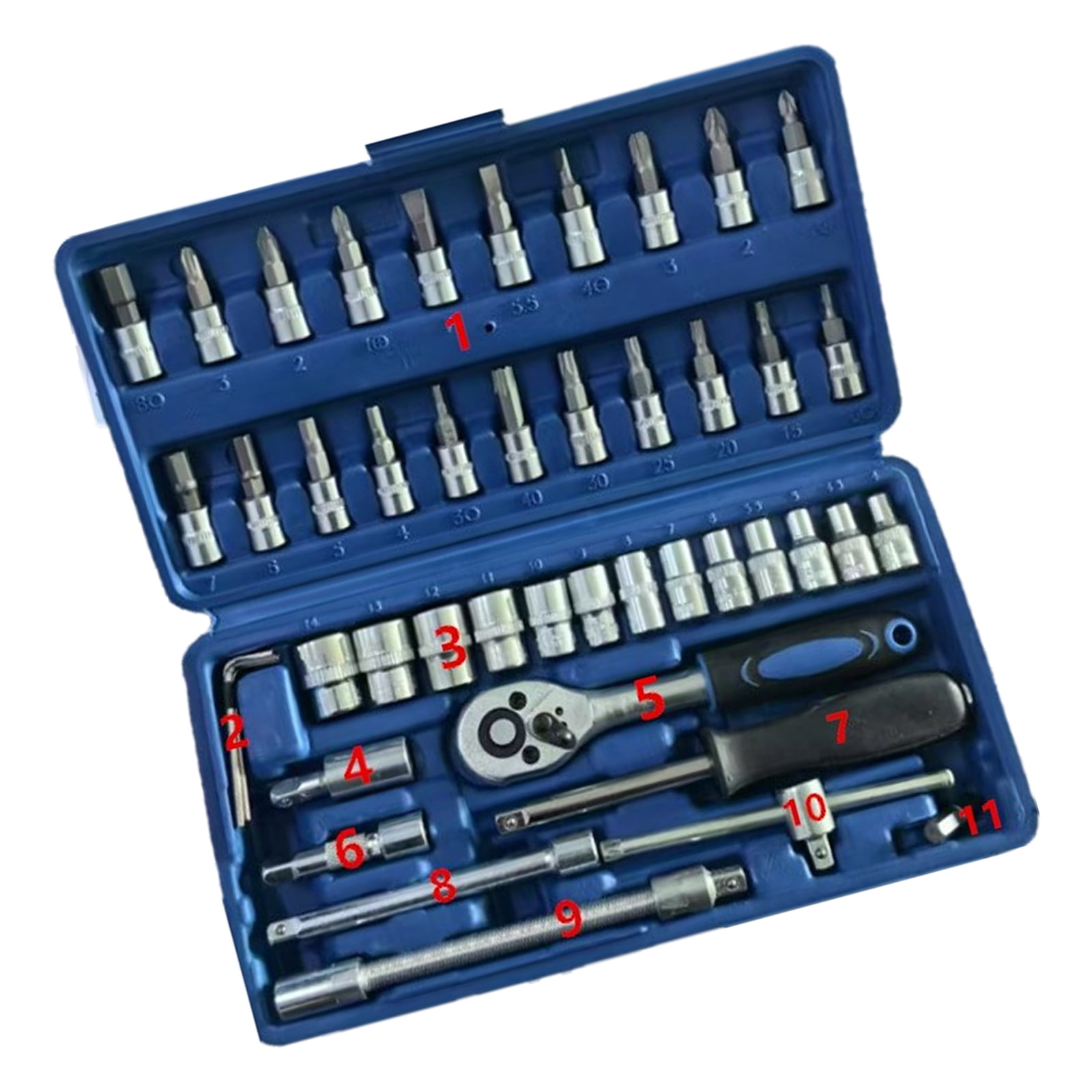 Ladaidra Brown fhgksm 46 in 1 Auto Repair Tool Set Hand Tool Kits Drives Ratchets Wrench Set ...