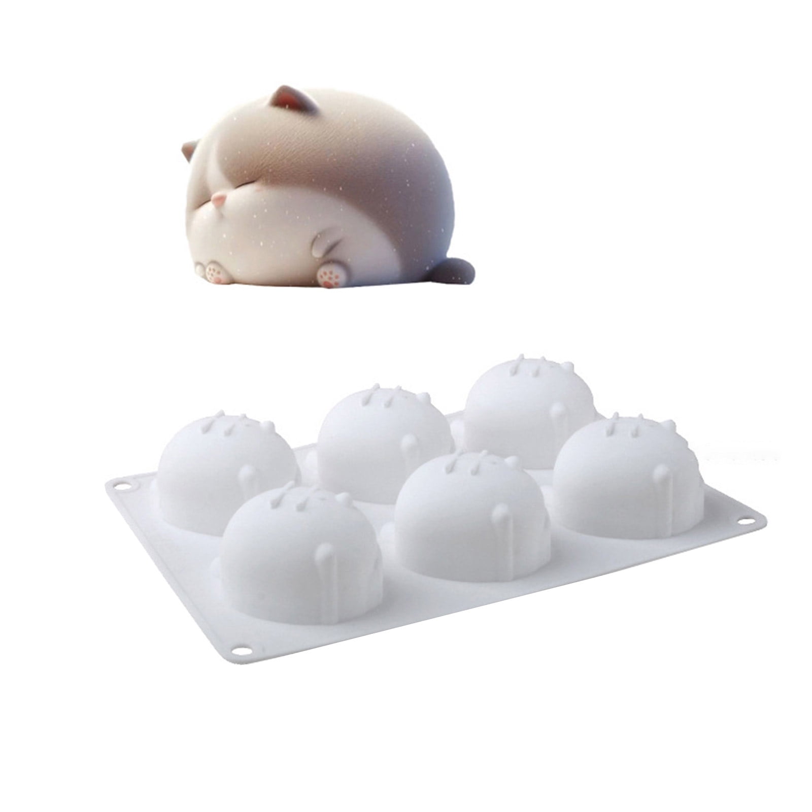 Ladaidra Brown fhgksm 6 Cavity Silicone Cats Shape Chocolate and ...