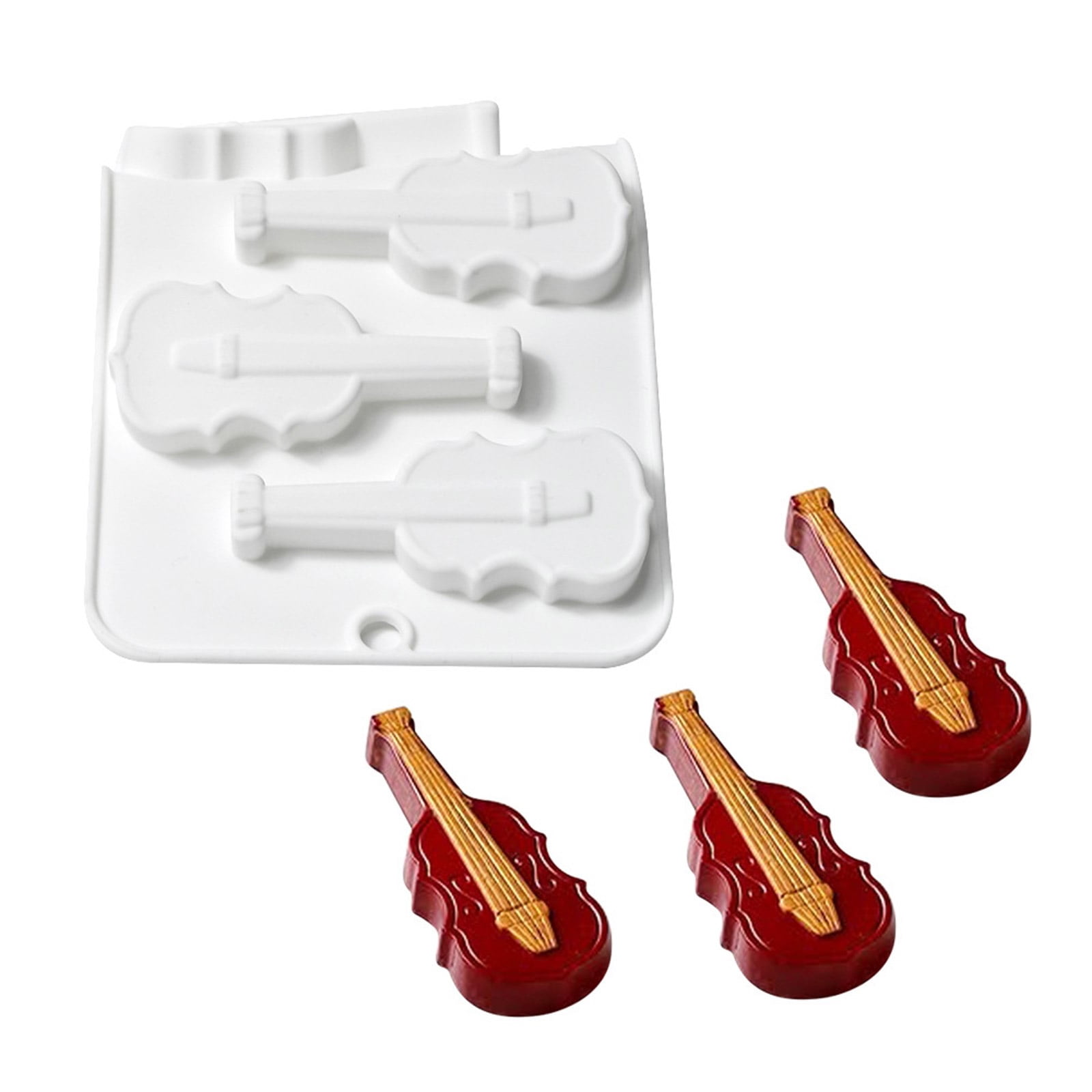 Ladaidra Brown fhgksm 6 Holes Violin Silicone Dessert Mould Puddings ...