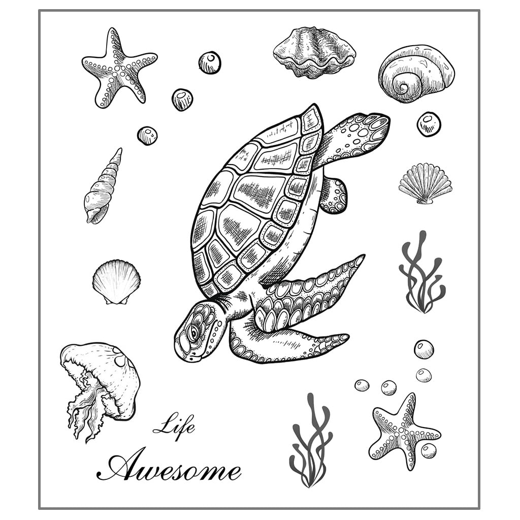 Ladaidra Brown fhgksm Clear Silicone Stamps Sea for Turtle Stamp Seal ...