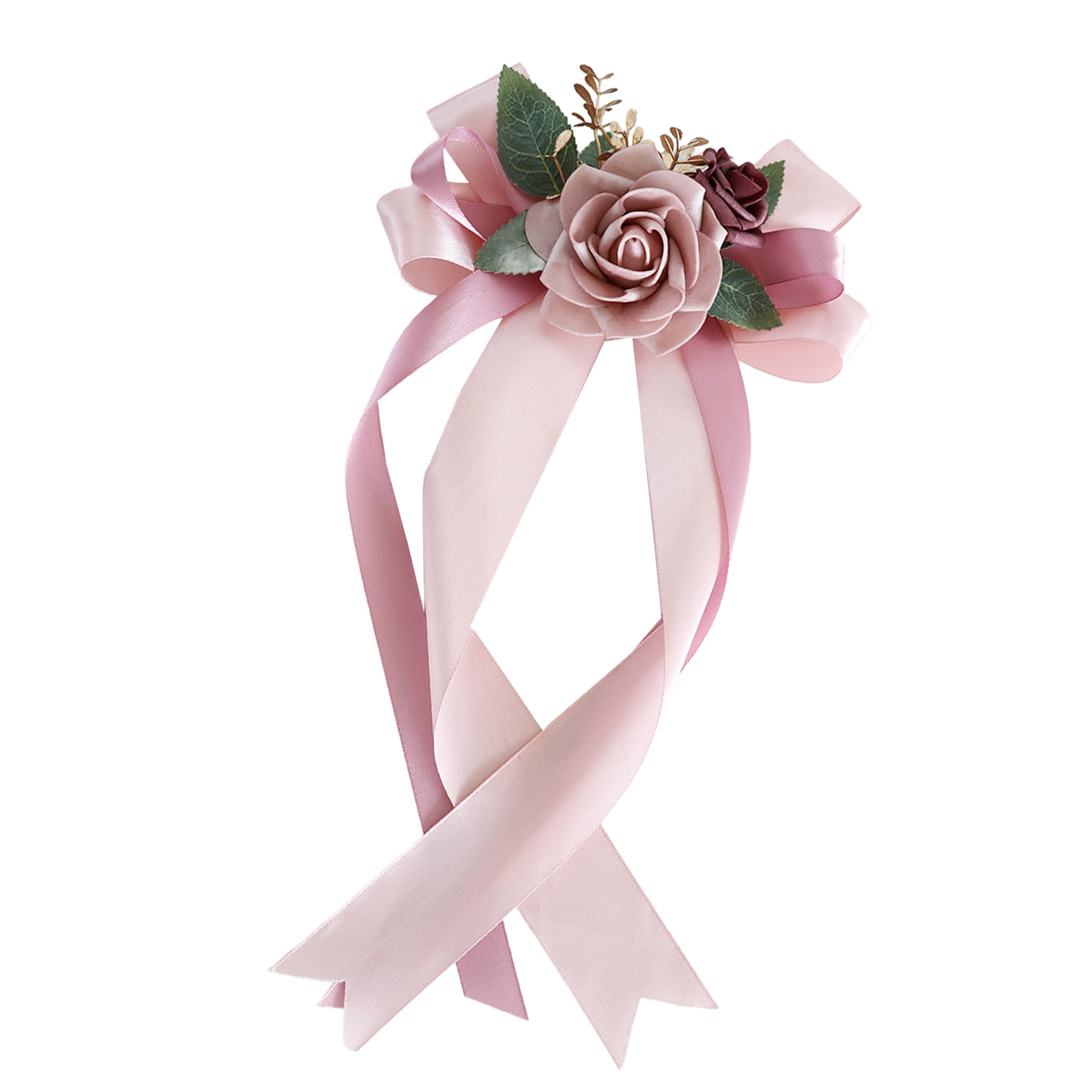 Ladaidra Brown fhgksm Elegant Wedding Car Door Handle Ribbon Decorations Door Handle Flower ...