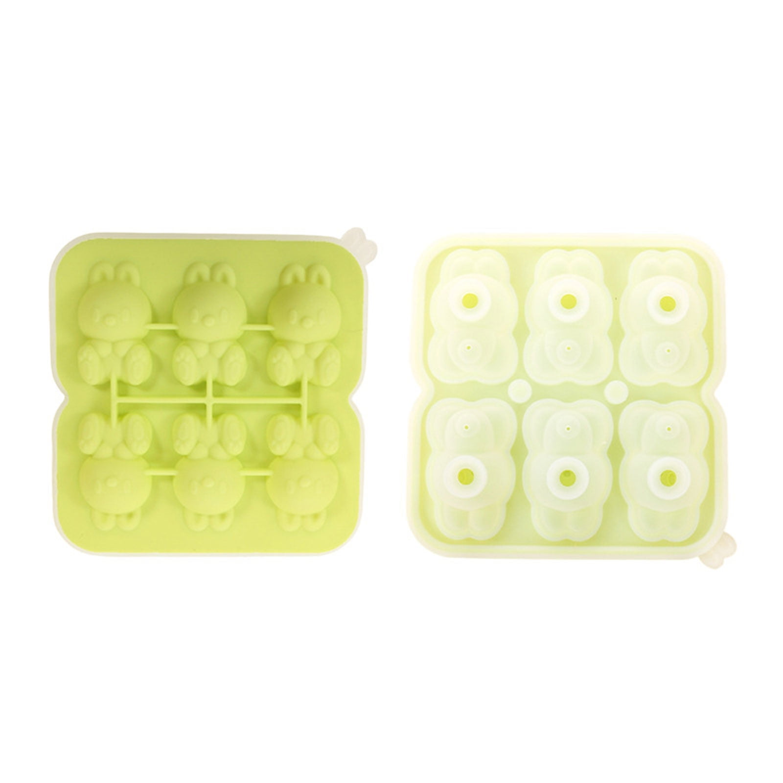 Ladaidra Brown fhgksm Food Grade Silicone Ice Tray Lovely Rabbits Shape ...