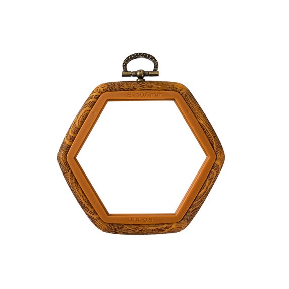Ladaidra Brown fhgksm Hexagonal Embroidery Hoop Imitated Wood Display ...