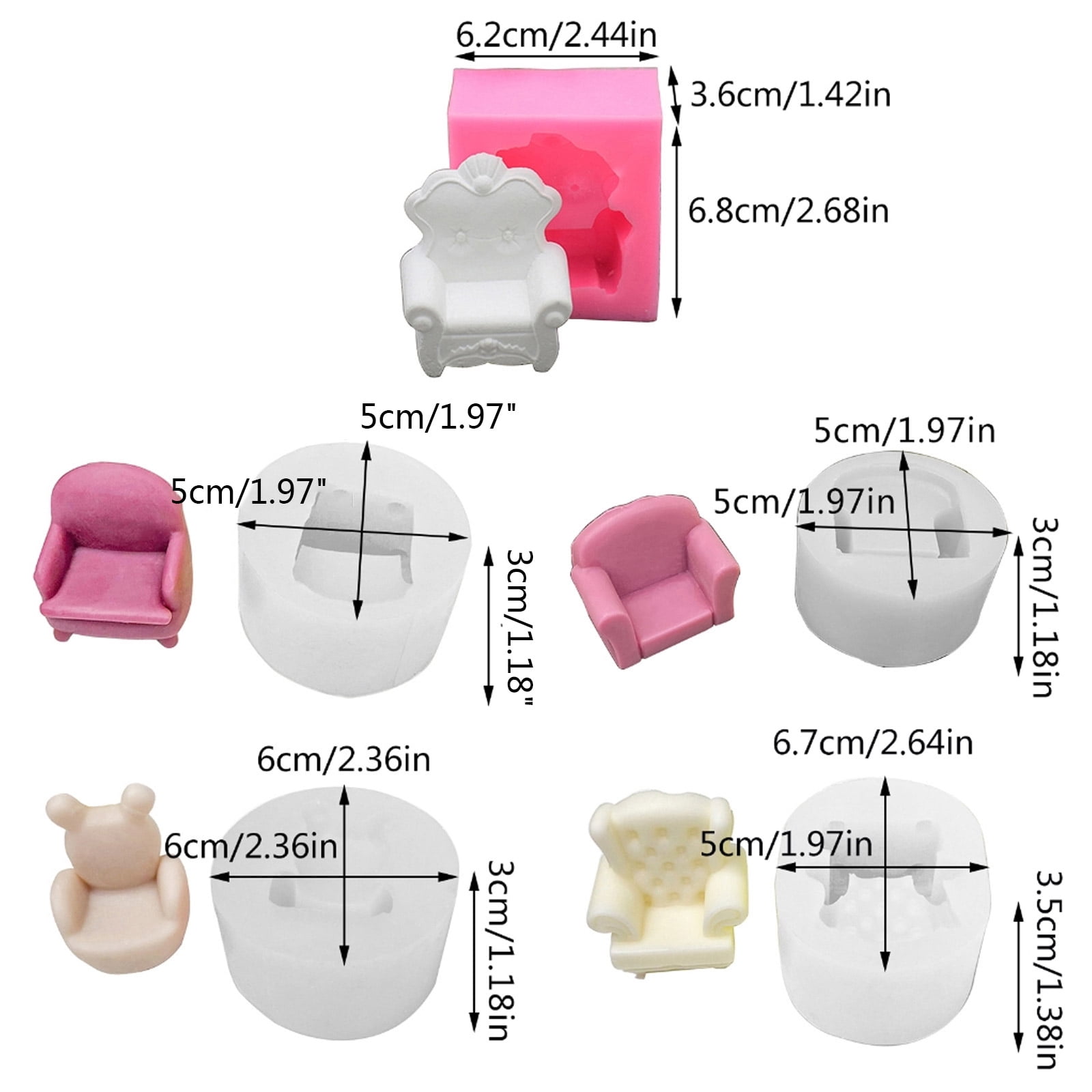 Ladaidra Brown fhgksm Lovely Sofa Chair Mold 3D Furniture Silicone ...