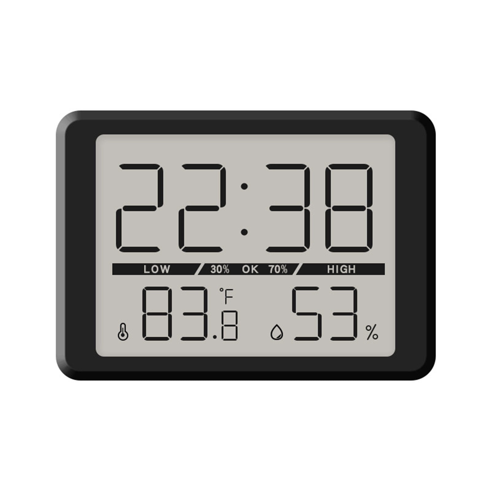 Ladaidra Brown fhgksm Magnetic Digital Alarm Clock with Date Time Temperature Humidity LCD ...