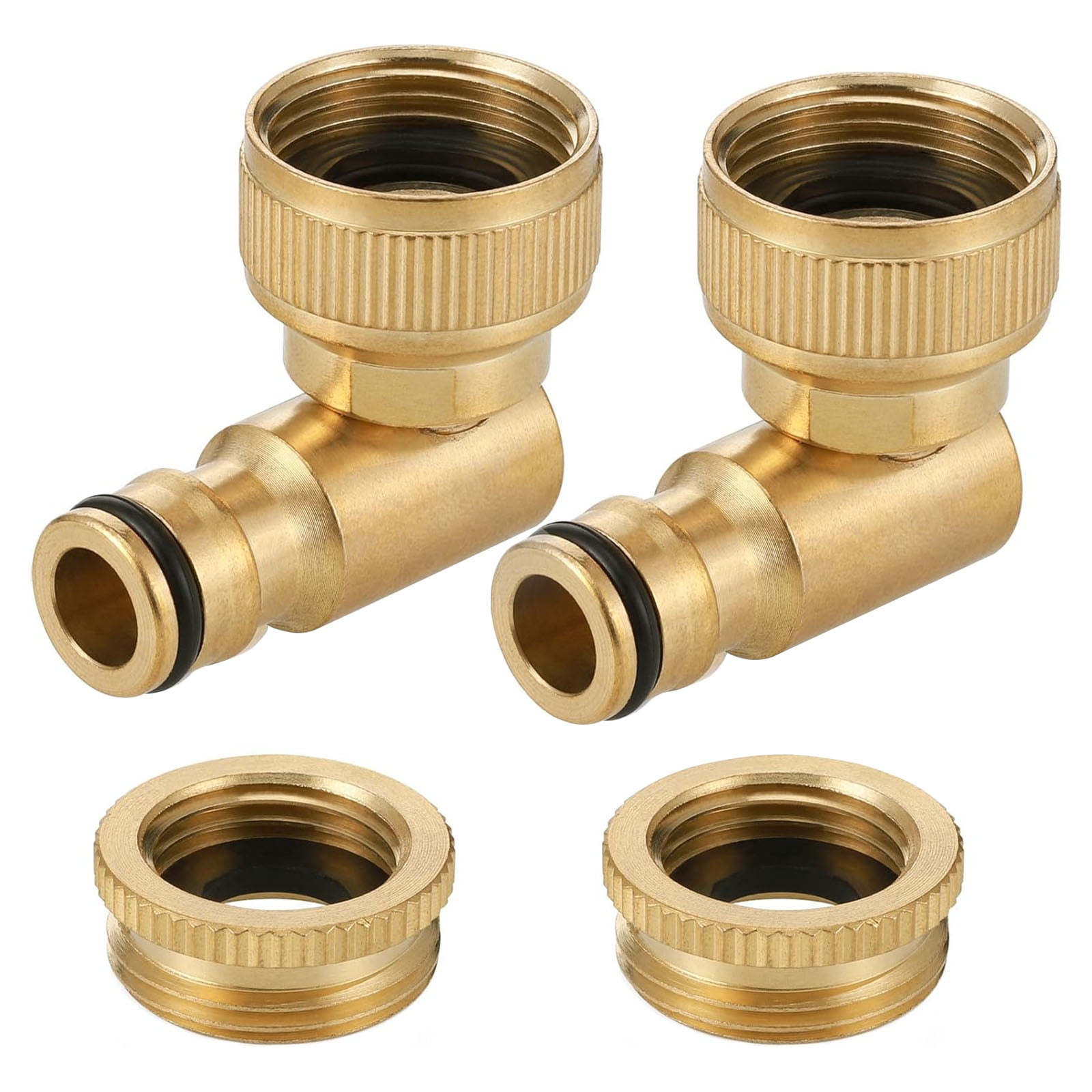 Ladaidra Brown fhgksm Pack Of 2 Brass Angled Hose Connectors Garden Tap ...