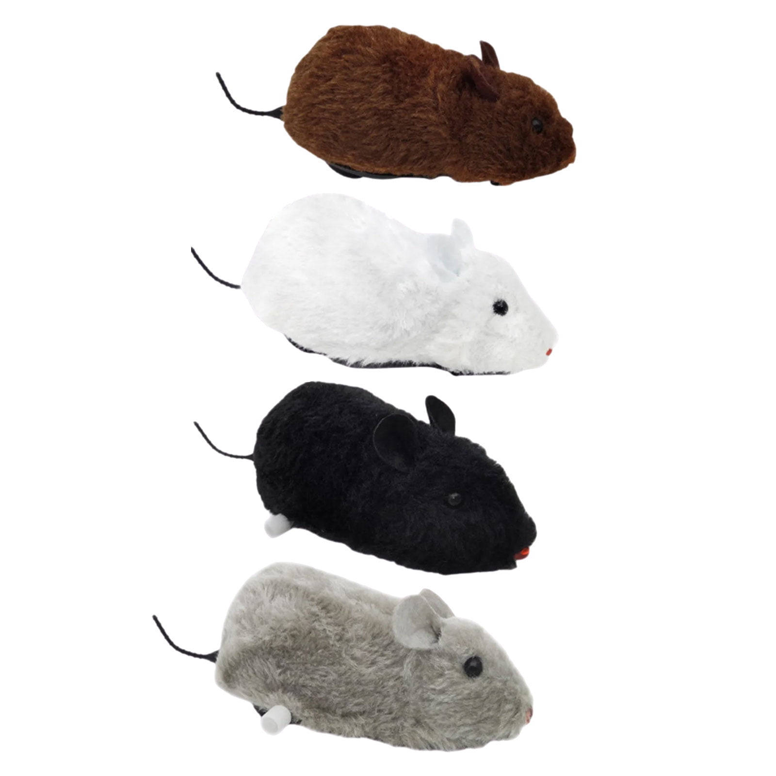 Ladaidra Brown fhgksm Pack Of 4 Windup Mice Toy Realistic Plush Mouse ...