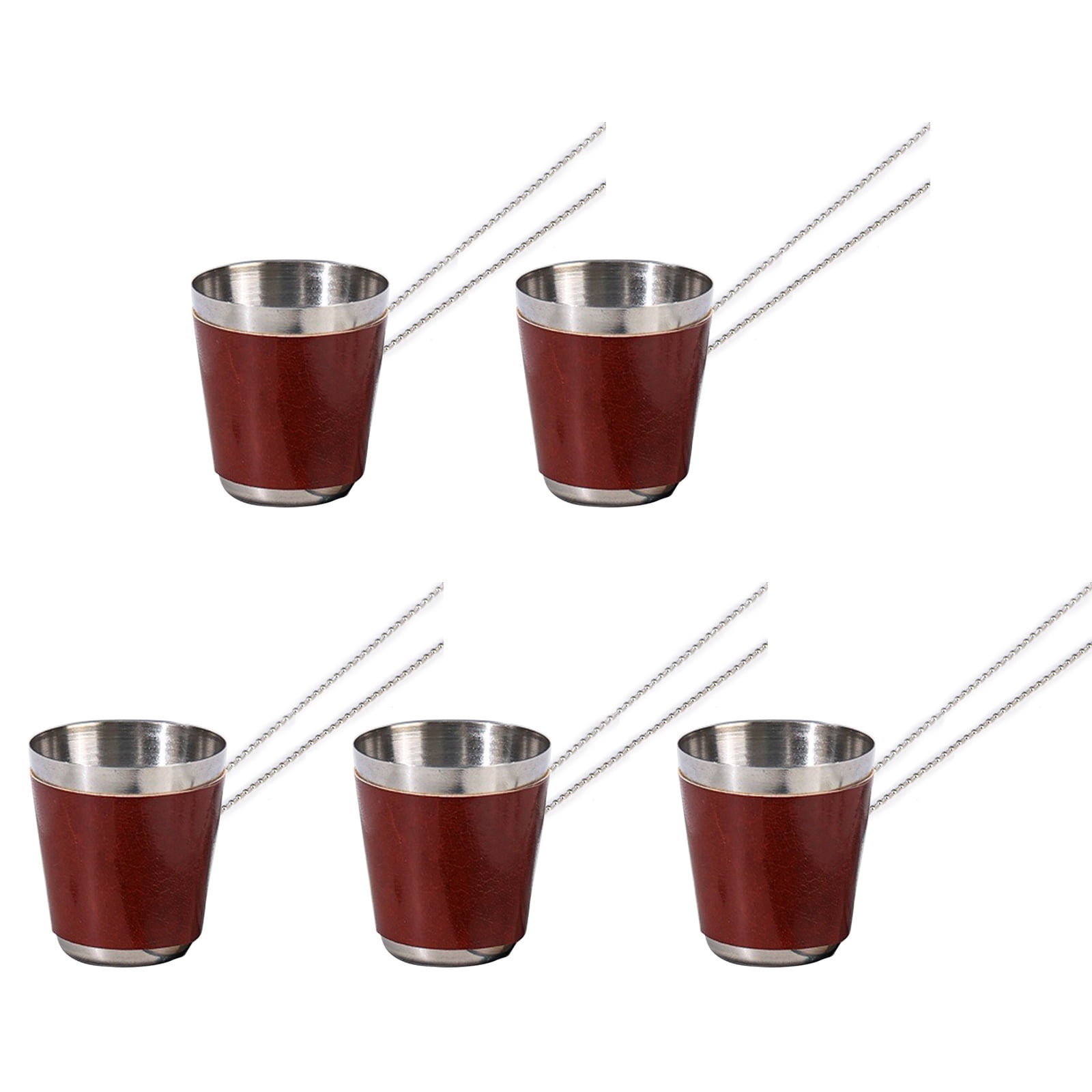 Ladaidra Brown fhgksm Pack of 5 Glass Set Portable Chain Link Shot ...