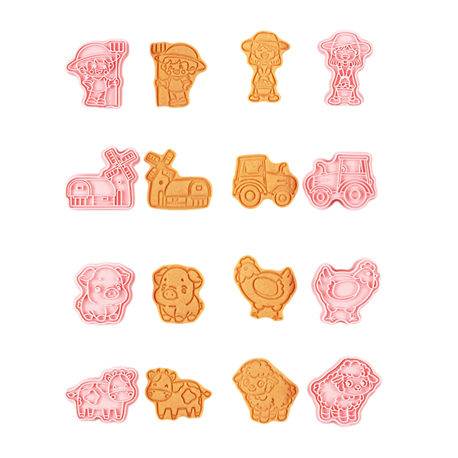 Ladaidra Brown fhgksm Pack of 8 Biscuit Molds Cookie Molds Farm Animal ...