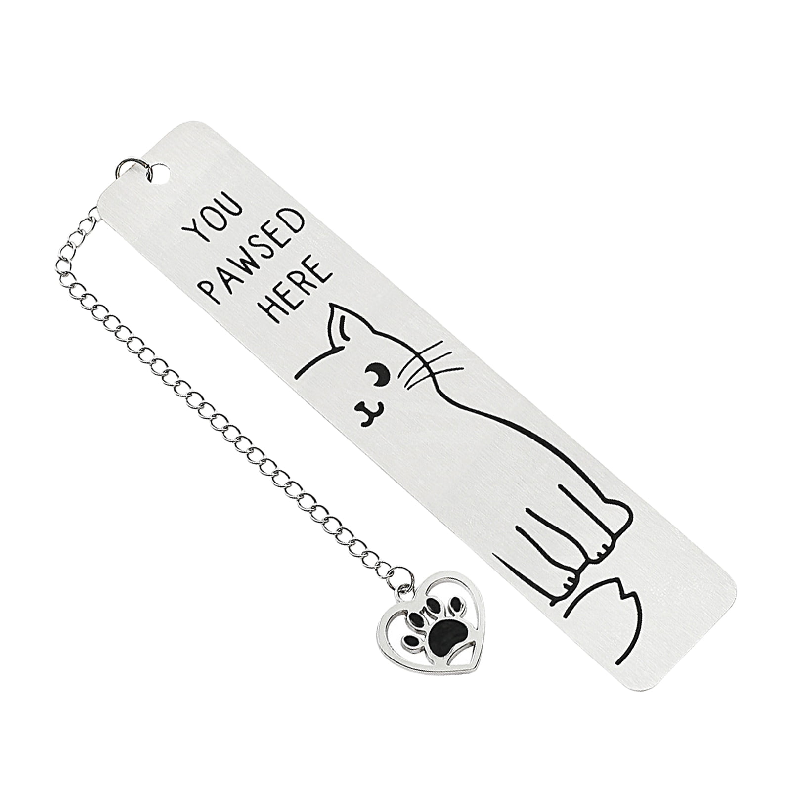 Ladaidra Brown fhgksm Pendant Bookmarks with Chain Stainless Steel Cats ...