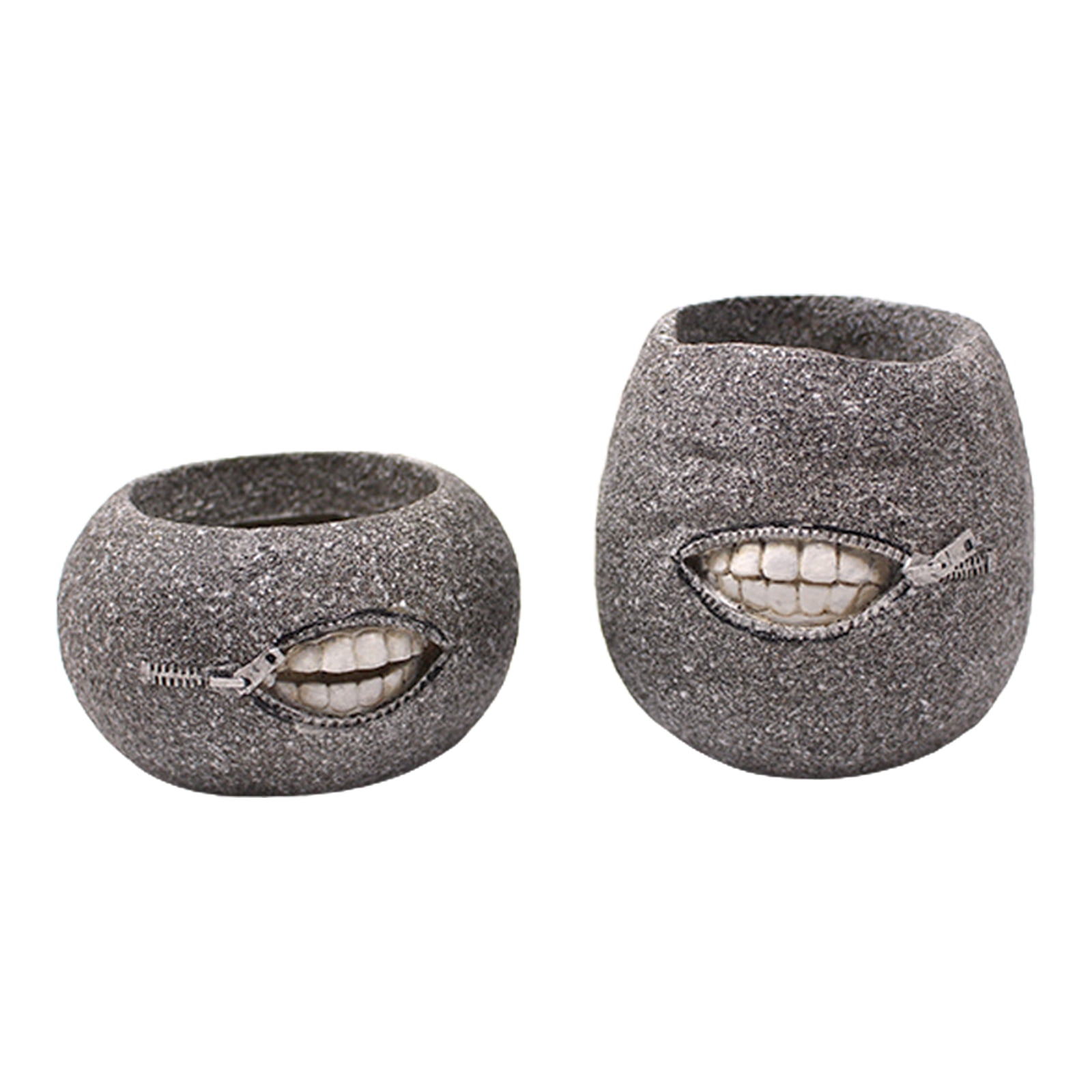 Ladaidra Brown fhgksm Resin Tooth Shape Flower Pots 2pcs Planter Cactus ...