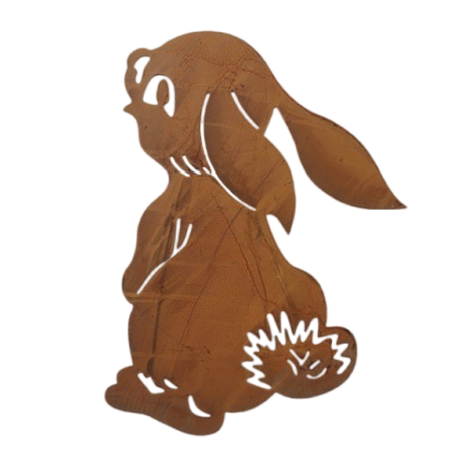 Ladaidra Brown fhgksm Rusty Stake Rabbits Statue Rusted Rabbits Shaped ...