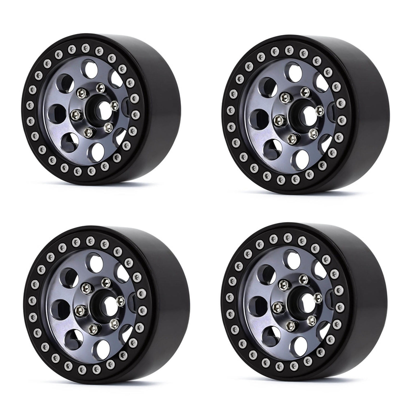 Ladaidra Brown fhgksm Set of 4 Remote Control Wheel Rims Metal Wheel Rims Tool for 1/10 Model ...