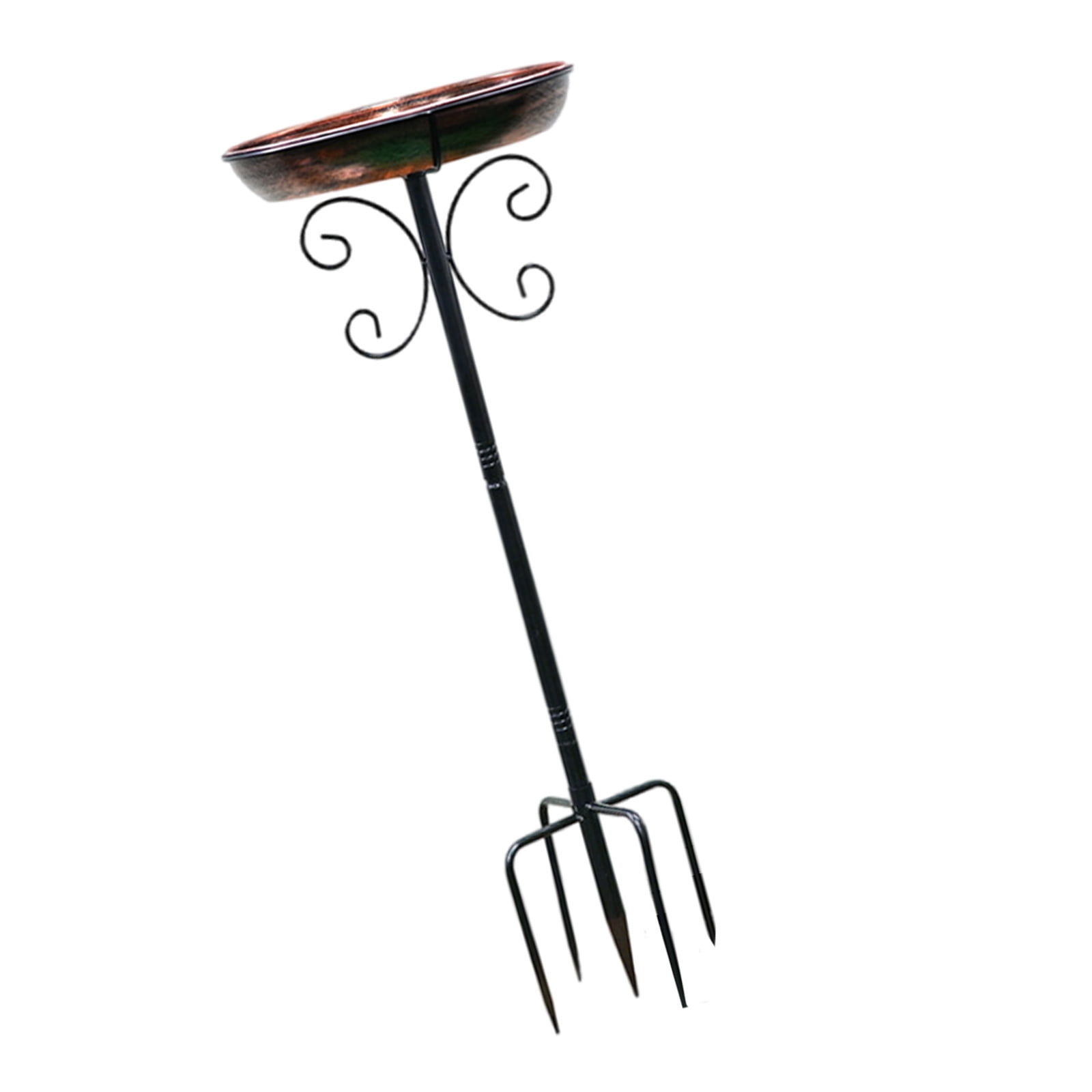 Ladaidra Brown fhgksm Stake Vintage Metal Bird Bath Freestanding Design ...