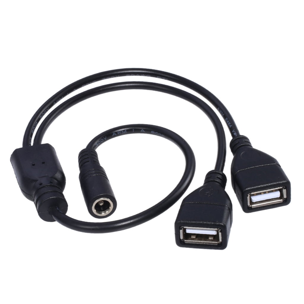 LadaidraBF 5.5X2.1mm Female to 2 USB Female Power Extension Adapter ...
