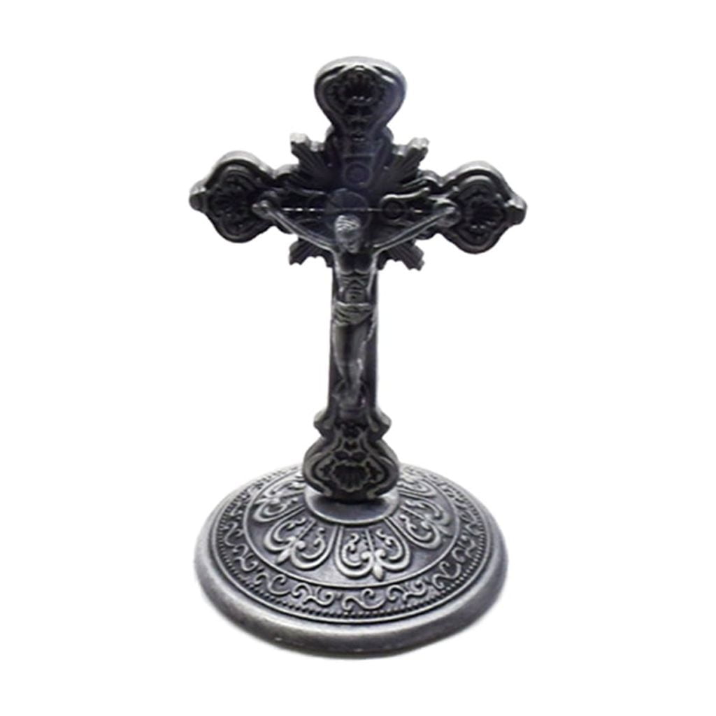LadaidraBF Beautiful Metal Table Crucifix CrossStatue with Base Perfect ...