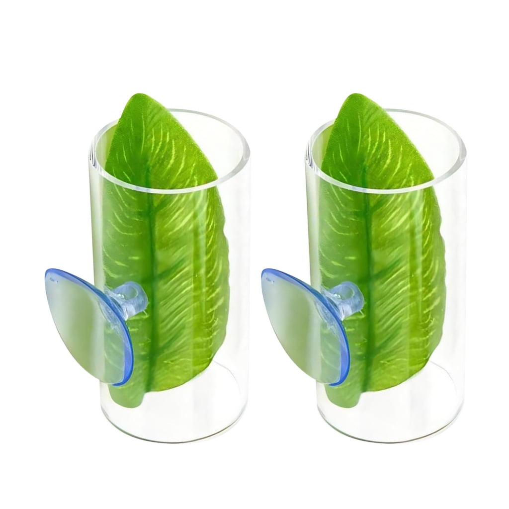 LadaidraBF Betta Fish Acrylic Tunnel with Leaf Pad Suction Cup Betta ...