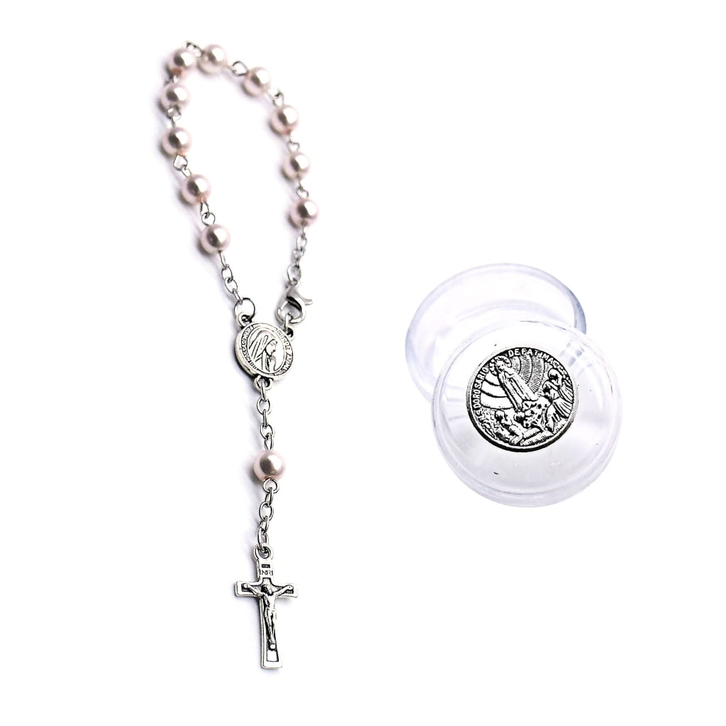 LadaidraBF Catholic Cross Rosary Bracelet Religious Finger Chain ...