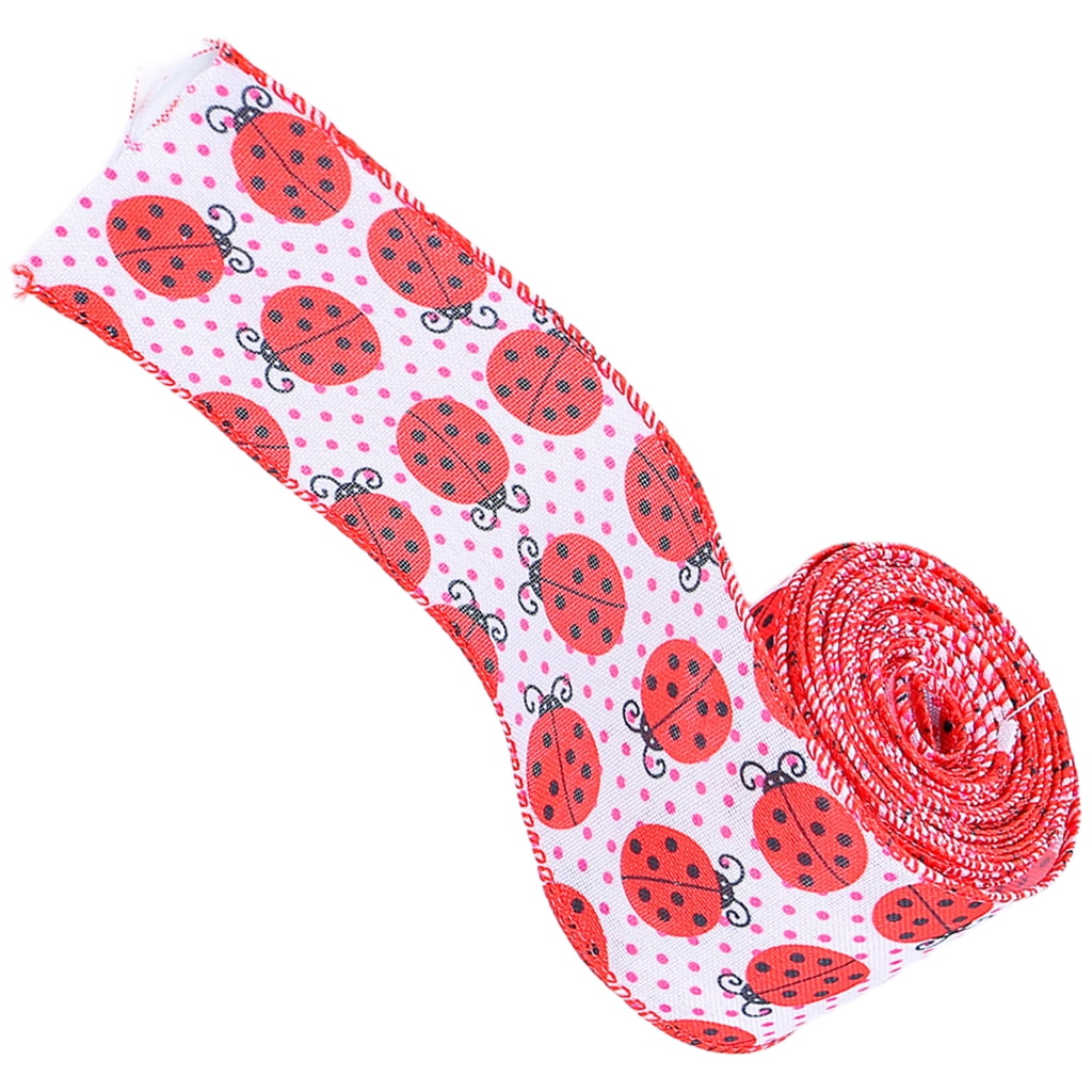 LadaidraBF Ladybugs Ribbon Summer Spring Ribbon Wire Edged Ribbon ...