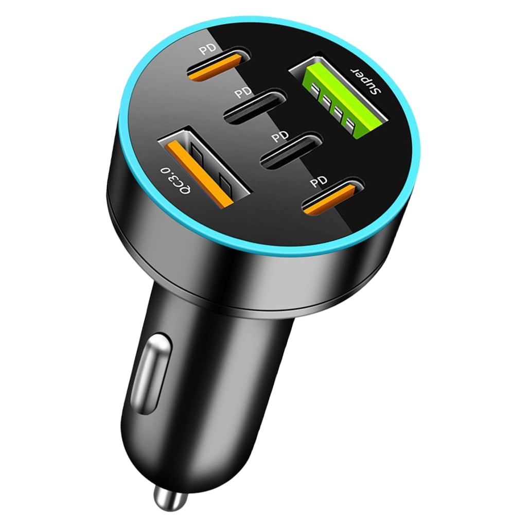 LadaidraBF Metal Car Charger with Super+USB C & USB A Port Rich ...