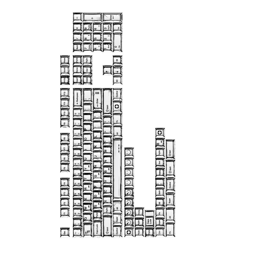 LadaidraBF Minimalist Pattern PBT Keycaps for Mechanical Keyboards 136 ...