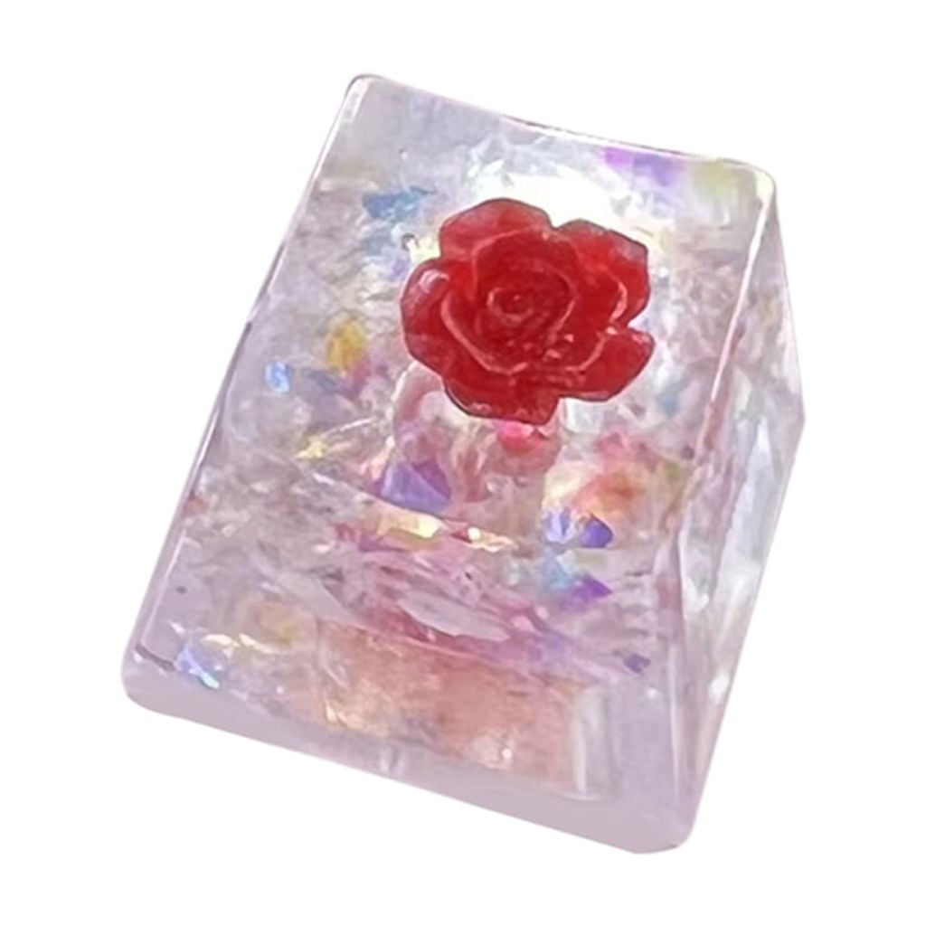 LadaidraBF Preserved Flower Keycap Elegant Resin Camellia Flower ...