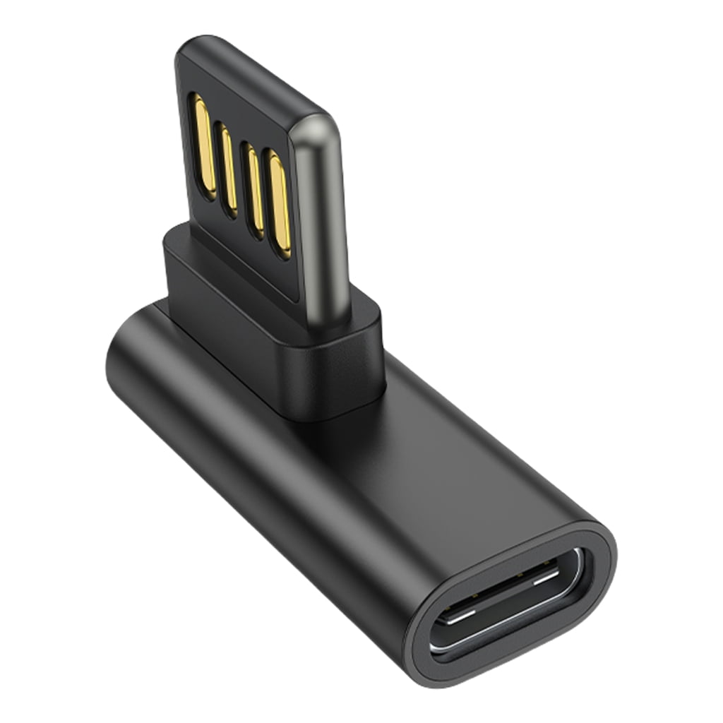 LadaidraBF USB to Type C Right Angles Adapter Double Sided Insertion for Smartphones Tablets ...