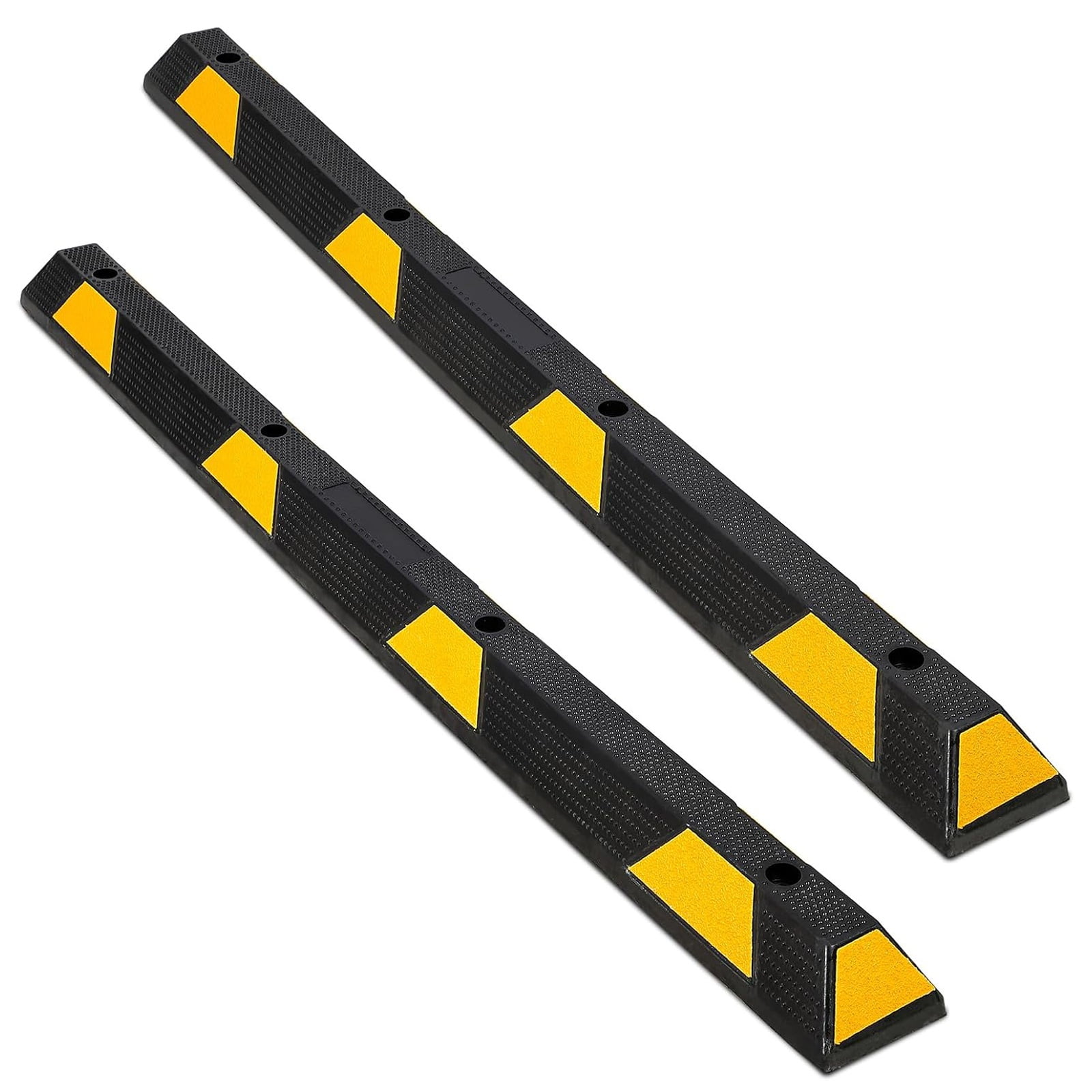 Ladcaser 1 Pack / 2 Pack 72" Heavy Duty Rubber Parking Curb with Yellow ...