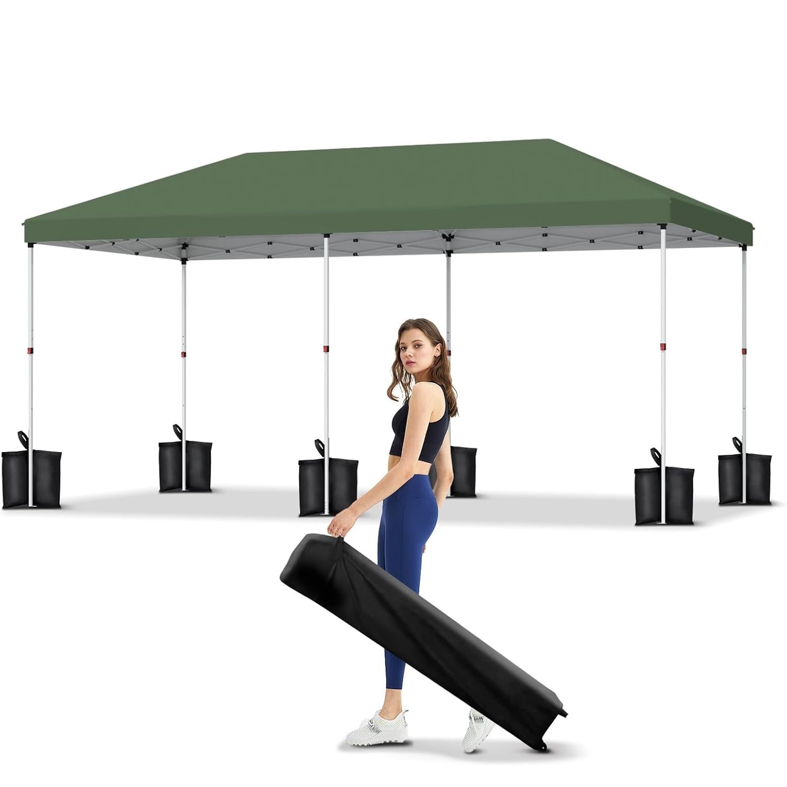 Ladcaser 10'x10' Pop up Canopy Tent with 210D Oxford Fabric, Portable ...