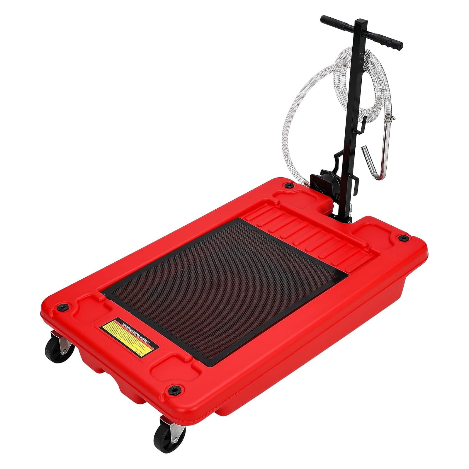 Ladcaser 17 Gallon Oil Drain Pan Tank with Hand Pump, T Foldable Handle ...
