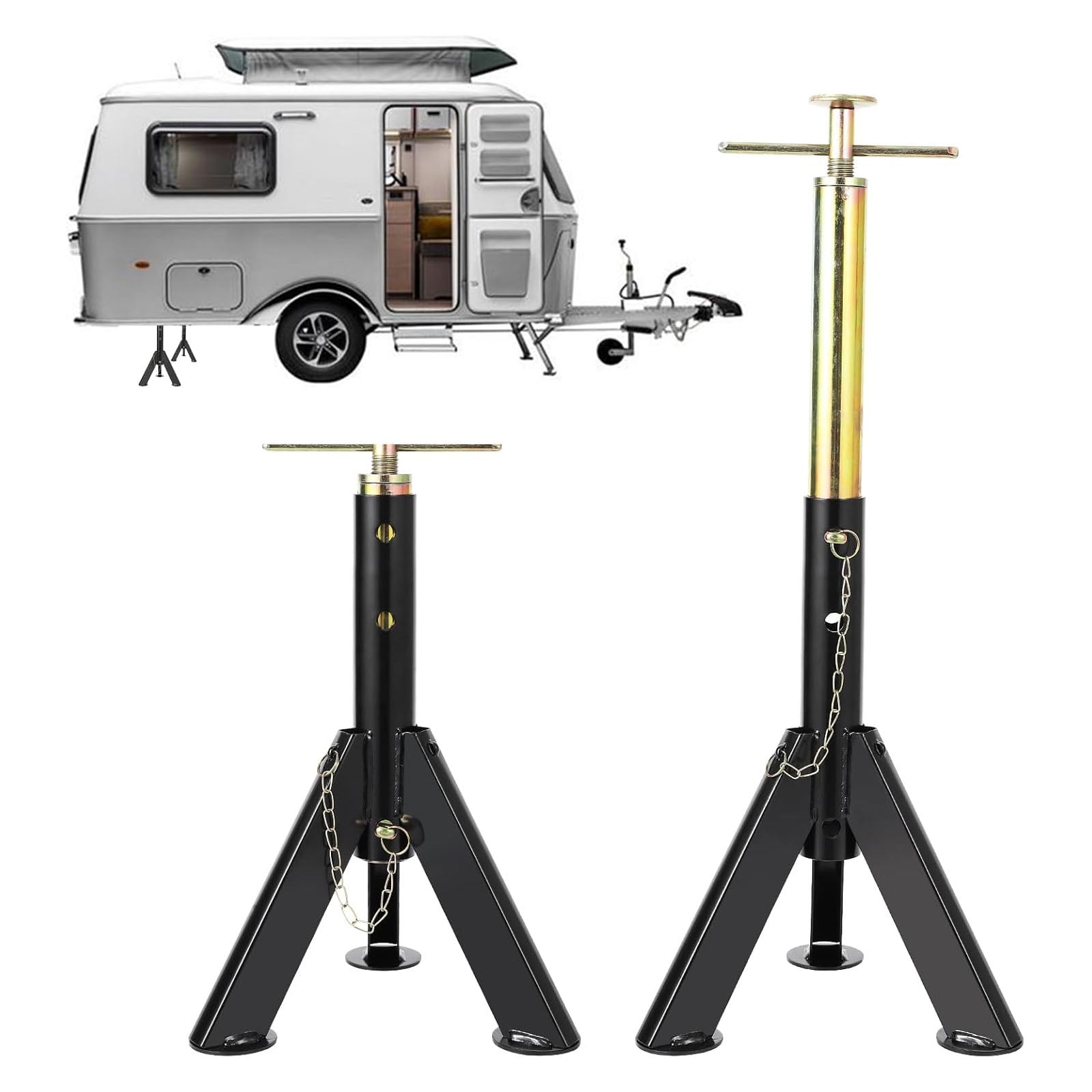 Ladcaser 2 Pack 3 Ton Stabilizer Jack Stand, Heavy Duty RV Stabilizer ...