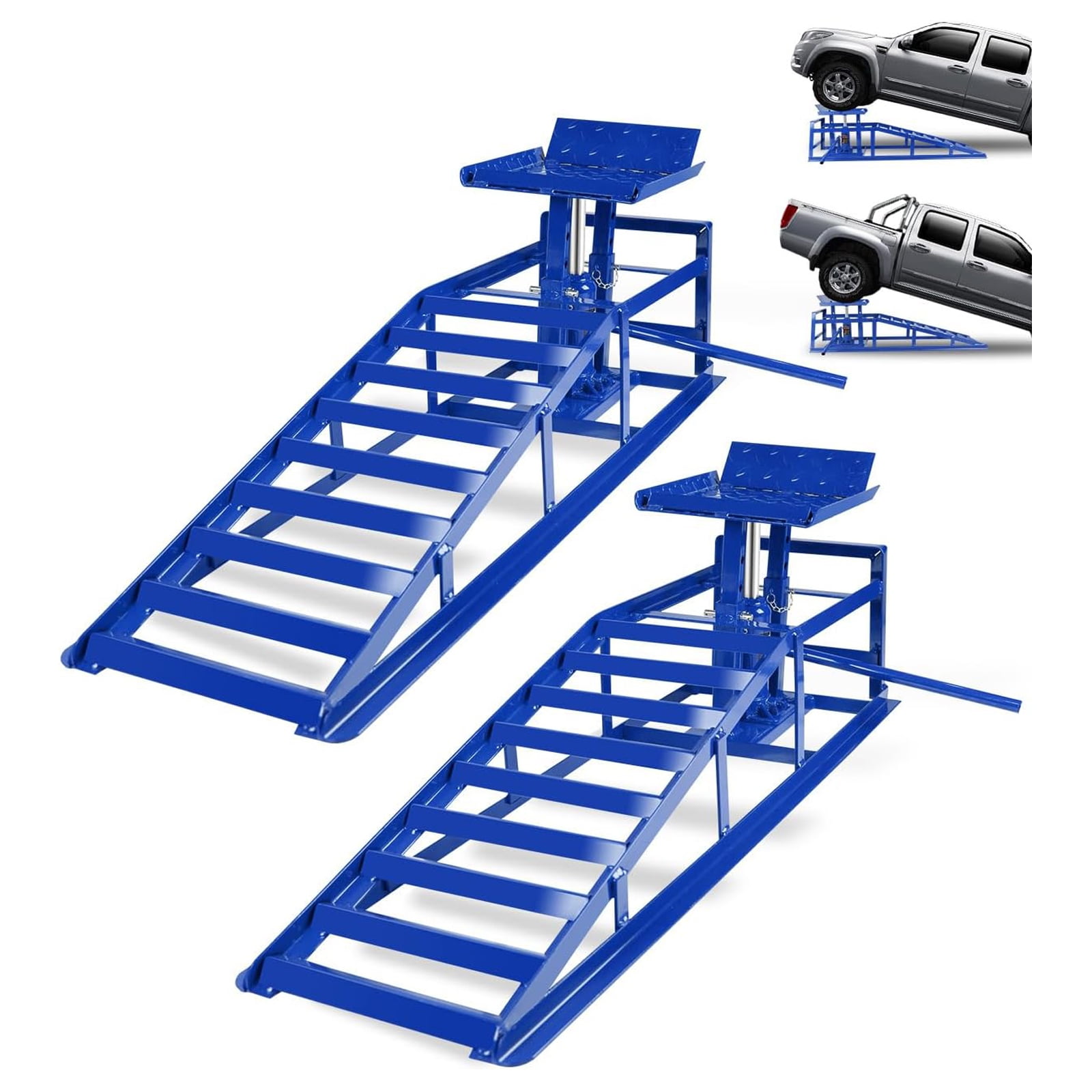 Ladcaser 2 Pack 5T 11000lbs Hydraulic Car Truck Service Ramps, 9.3"-14 ...